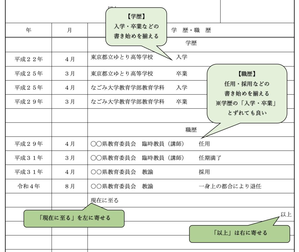 【教員の転職】履歴書の書き方|テンプレート有り!